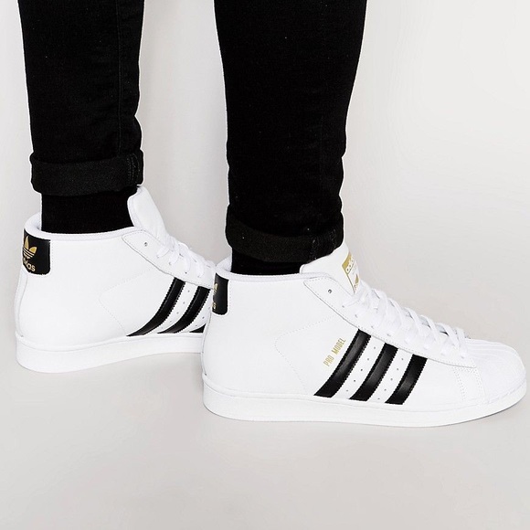 adidas | Shoes | Adidas White Pro Model High Tops | Poshmark